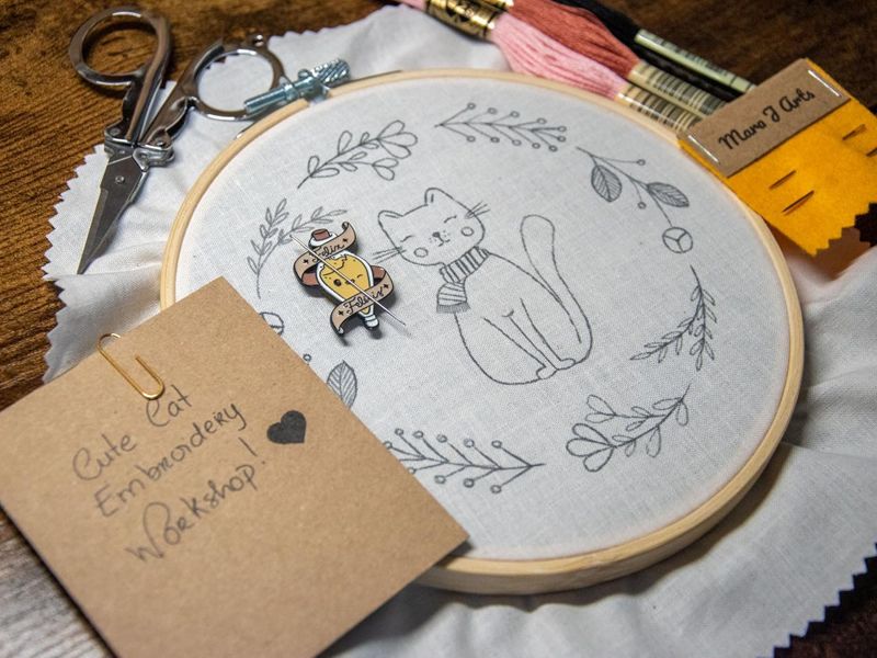 Cute Cat Embroidery Workshop at 101 By Support The Makers, Edinburgh ...